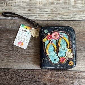 Chala | Bags | Nwt Chala Zip Around Vegan Leather Wallet Flip Flop ...